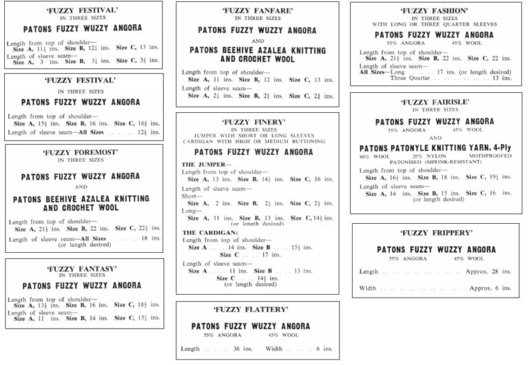 Patons Knitting Book 624 – Fuzzy-Wuzzy Angora | Vintage Knitters